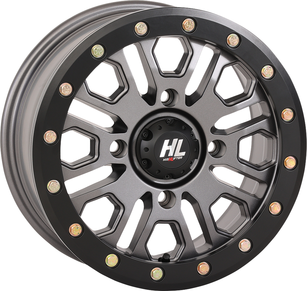 HL23 Front Rear Wheel Gray 14x7 4/156 5+2 +38mm Polaris RZR XP Turbo ...